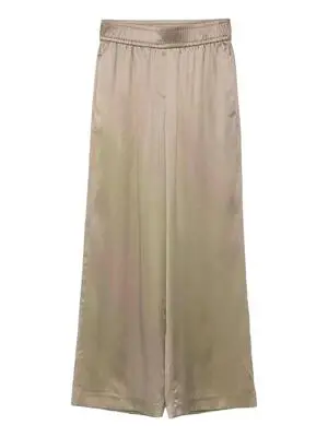 Brunello Cucinelli Satin-finish Wide-leg Trousers - Neutrals