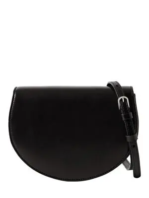 THE ROW Mini Canteen Leather Shoulder Bag - Black
