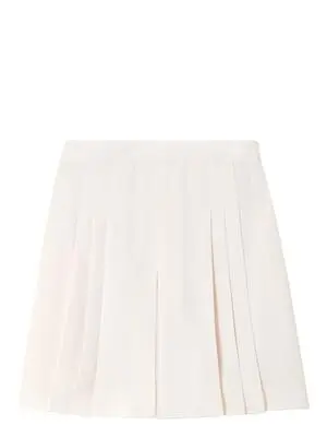 Tory Burch Layered Pleated Twill Shorts - Off-white