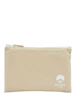 BEAMS Logo A5 Flat Pouch - Beige