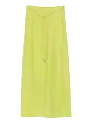 ALYSI Silk Maxi Skirt - Green
