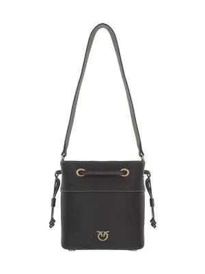 Pinko Leather Shoulder Bag - Black