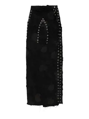WHO DECIDES WAR BY EV BRAVADO Grommet Arch Maxi Skirt - Black