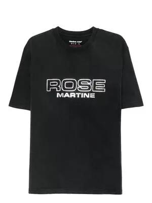 Martine Rose Metallic-logo T-shirt - Black