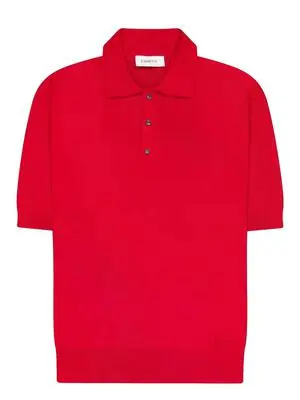 LANEUS Knitted Polo Shirt - Red