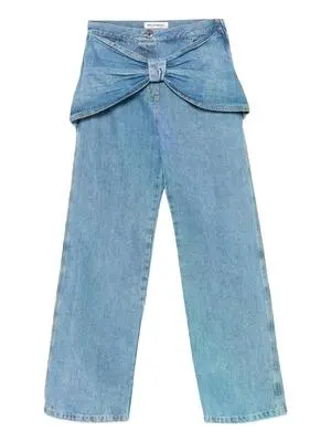 Mach & Mach Bow-detailed Straight Leg Jeans - Blue
