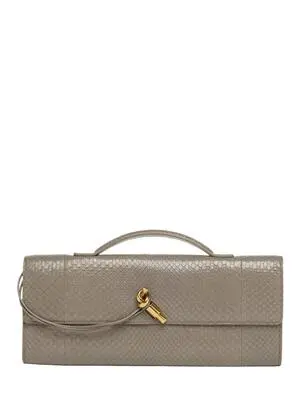 Bottega Veneta Andiamo Python Clutch Bag - Drizzle