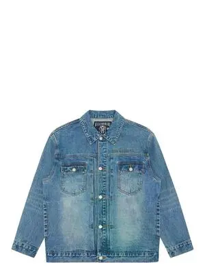 BILLIONAIRE BOYS CLUB Script-logo Denim Jacket - Blue