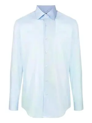 BOSS Hank Long-sleeve Cotton Shirt - Blue