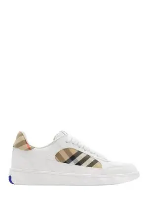 Burberry Checked Sneakers - White