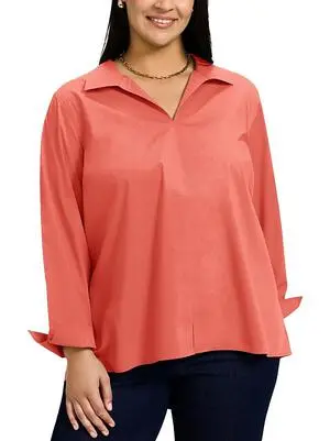 Foxcroft Agnes Stretch Shirt - Tangerine