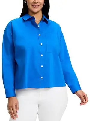 Foxcroft Marina Stretch Shirt Cobalt Blue