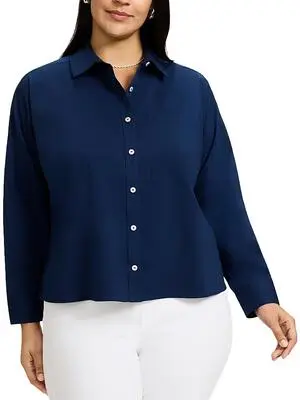 Foxcroft Marina Stretch Shirt Navy