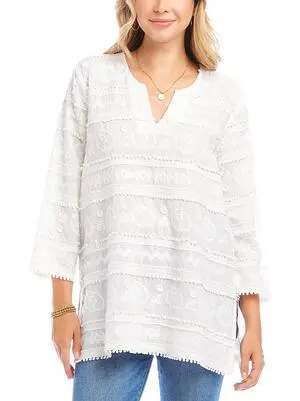 Karen Kane Embroidered Tunic - Off White
