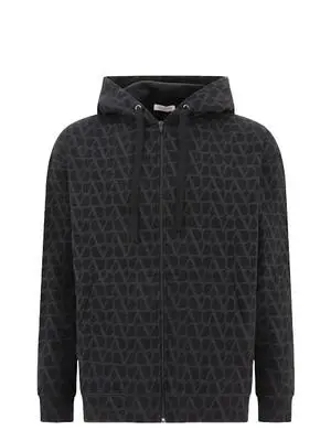 Valentino Garavani Toile Iconographe Zip Hoodie - Navy Blue