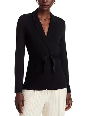 Majestic Filatures Grosgrain Front Tie Blazer - Noir