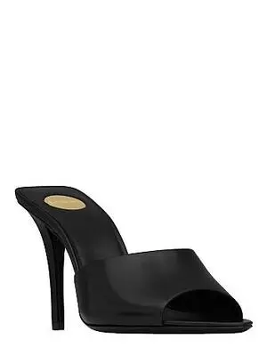 Saint Laurent Romy Mule Sandals Black Lambskin