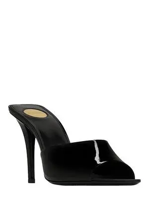 Saint Laurent Romy Mule Sandals Black Patent