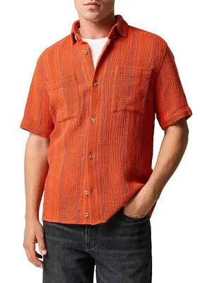 Rodd & Gunn Point Break Regular Fit Short Sleeve Shirt - Tangerine
