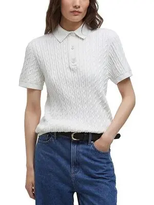 Barbour Hartland Knitted Polo Sweater - Cloud