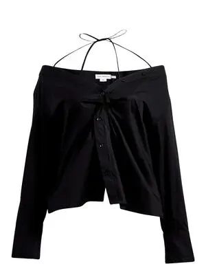 Good American Poplin Off-the-shoulder Top - Black001