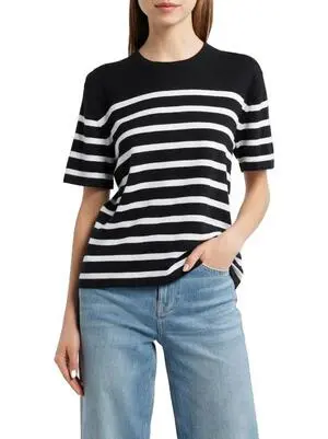 Rails Stripe Cotton & Cashmere T-shirt - Parisian Stripe