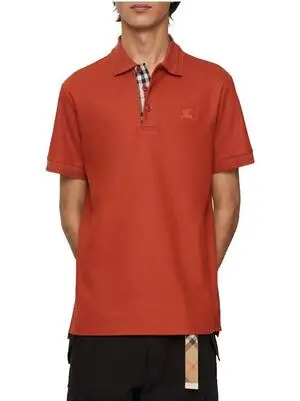Burberry Cotton Polo Shirt Blaze Orange