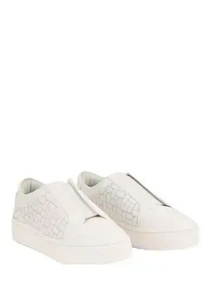 LK BENNETT Joy Oloid Laser-cut Sneakers - Off White