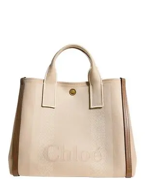 Chloé Medium Canvas Carry Tote Bag - Beige