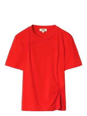 Cos Knot-detail T-shirt - Orange