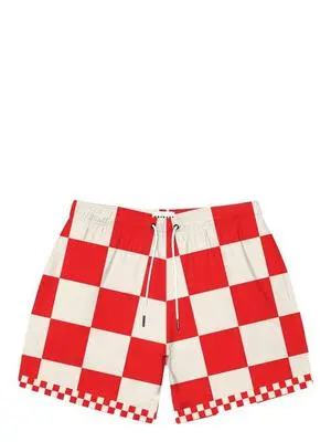 MAVRANS Victory Lap Waterproof Swim Trunks - Red/white