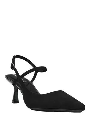 Anne Klein Anne Klein Cosmo Ankle Strap Pump Black Stretch