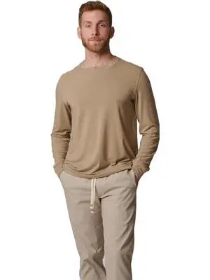 LEISURE LAB Long Sleeve Everyday T-shirt - Dune