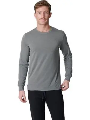 LEISURE LAB Long Sleeve Everyday T-shirt - Heathered Gray