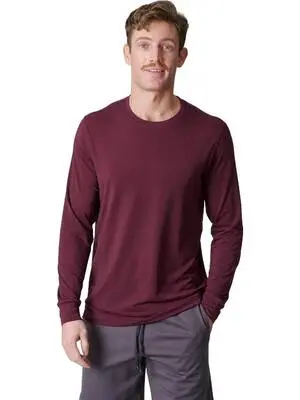 LEISURE LAB Long Sleeve Everyday T-shirt - Maroon