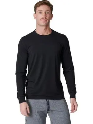LEISURE LAB Long Sleeve Everyday T-shirt - Matte Black