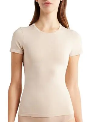Nordstrom Seamless Layering Tee Beige Smoke