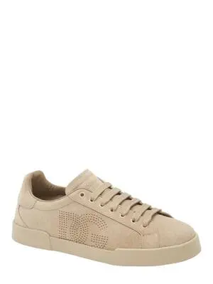 Dolce & Gabbana Perforated Logo Low-top Sneakers - 80703-sabbia
