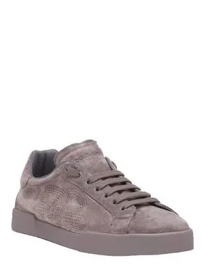 Dolce & Gabbana Perforated Logo Low-top Sneakers - 80730-grigio Piombo