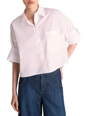 TWP Next Ex Cotton Crop Button-up Shirt - Pale Pink