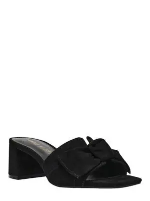 Anne Klein Anne Klein Kizmet Bow Slide Sandal Black Suede