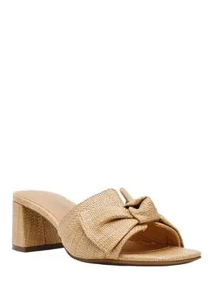 Anne Klein Kizmet Bow Slide Sandal - Natural Raffia