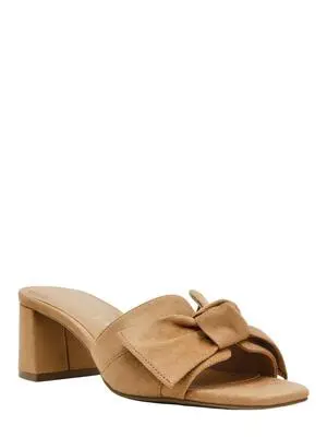 Anne Klein Kizmet Bow Slide Sandal - Sand Suede