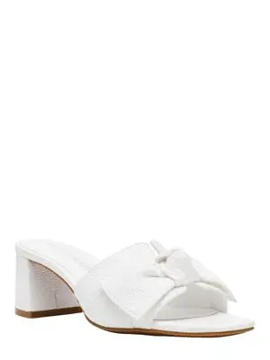 Anne Klein Anne Klein Kizmet Bow Slide Sandal White Raffia