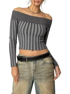 EDIKTED EDIKTED Daren Ribbed Off-The-Shoulder Sweater