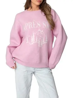 EDIKTED Après Ski Oversize Sweater - Pink