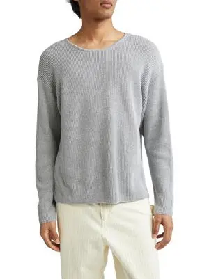 BODE Weymouth Cotton & Linen Rib Sweater - Grey