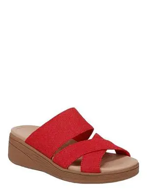 LIFESTRIDE BZees Fiona Wedge Sandals Red