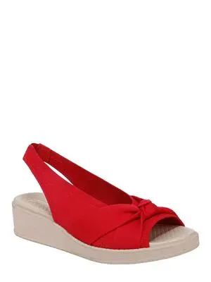 LIFESTRIDE BZees Bell Slingback Wedge Sandal Red Knit