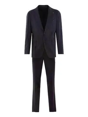 Tagliatore Pinstripe-pattern Wool Suit - Blue